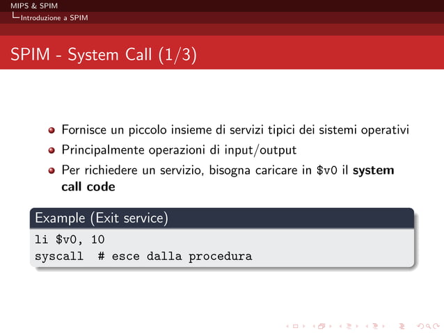 Lezione5 - MIPS & SPIM Unicam | PDF