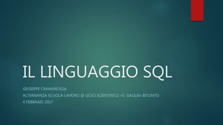 Lezione 9 - Il linguaggio SQL | PPT
