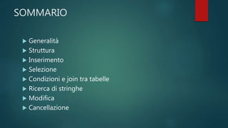 Lezione 9 - Il linguaggio SQL | PPT