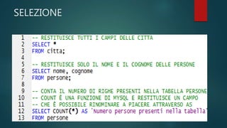 Lezione 9 - Il linguaggio SQL | PPT