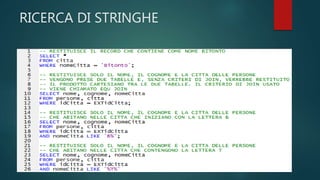 Lezione 9 - Il linguaggio SQL | PPT