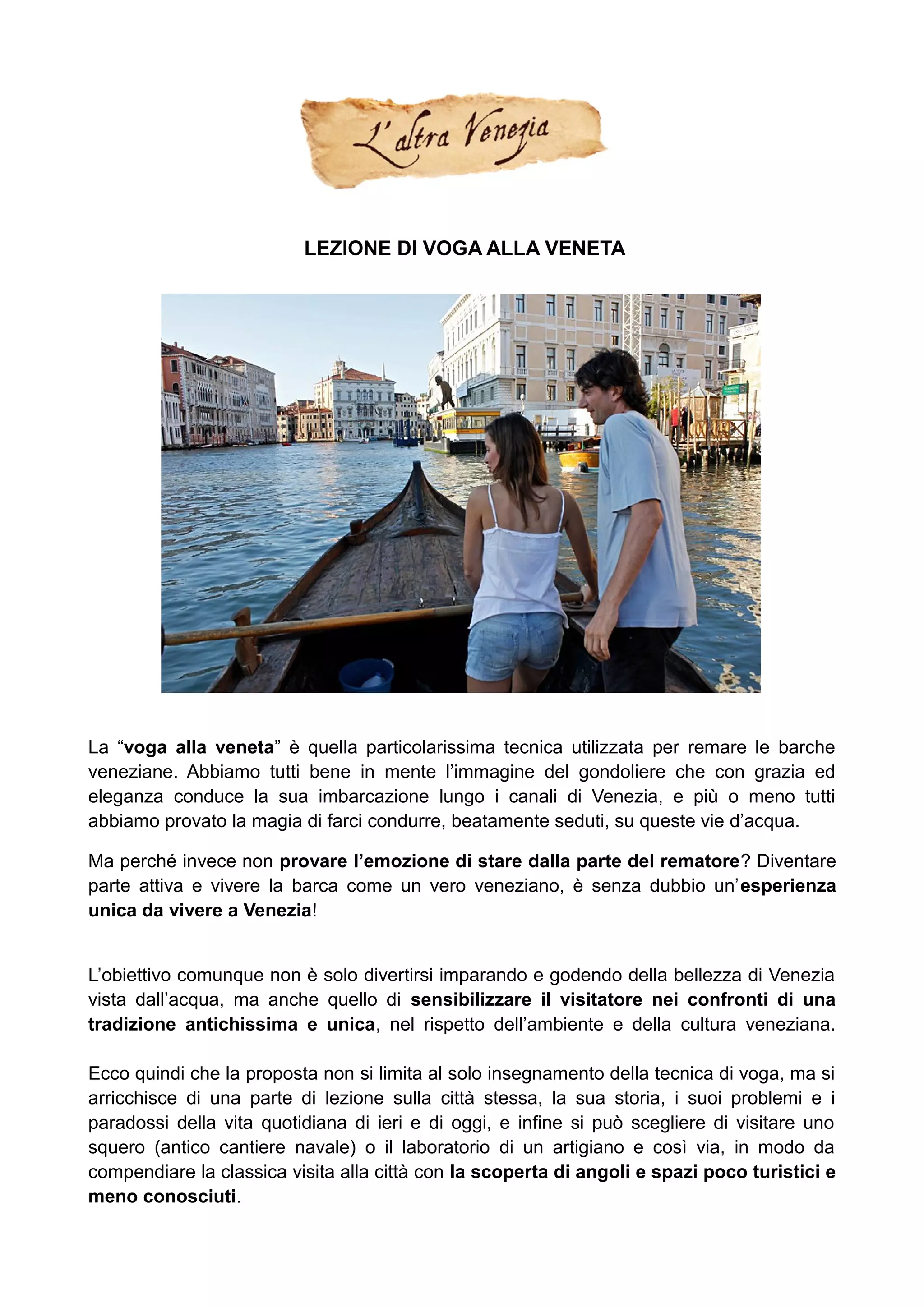 Lezione di voga alla veneta | DOC