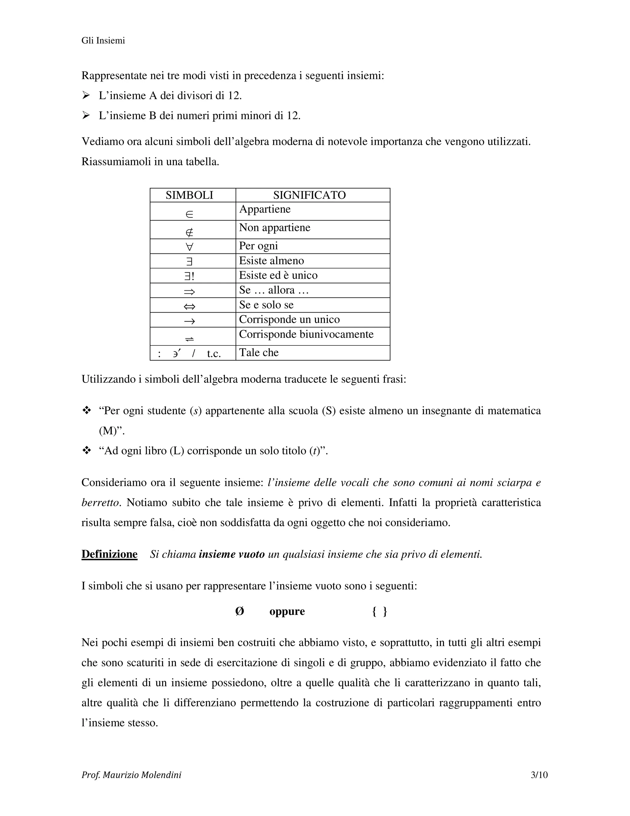 Lezione insiemi | PDF