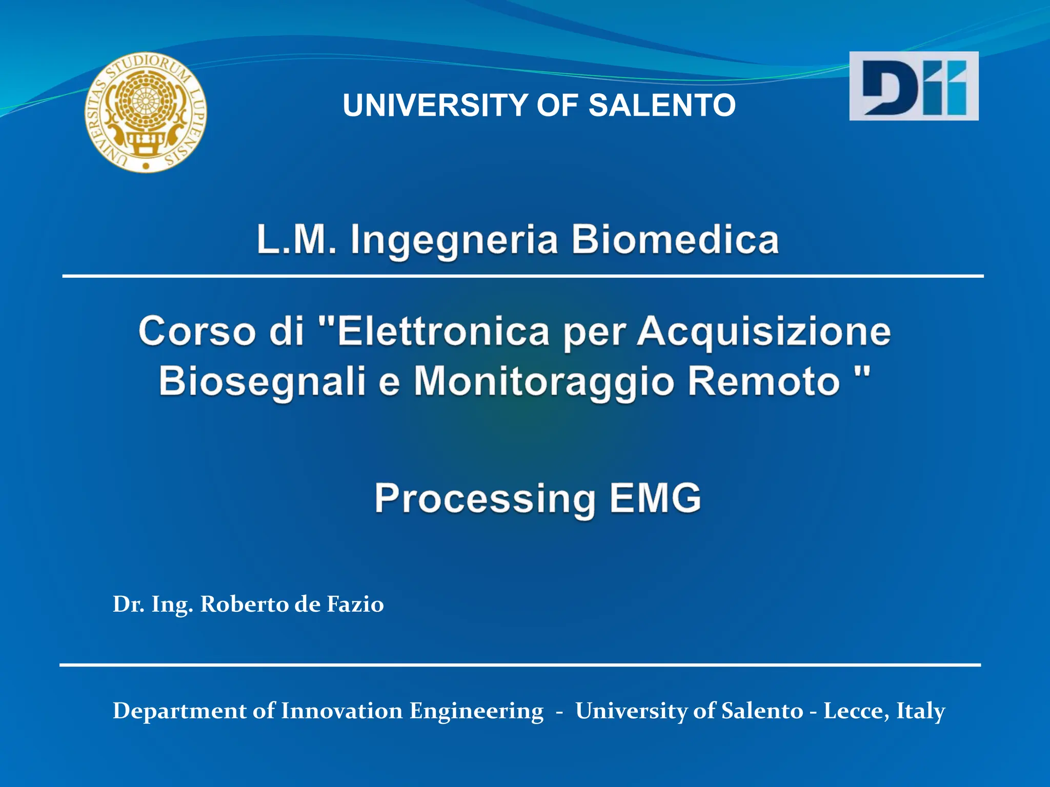 Lezione X_Processing EMG.pdf-Overview of EMG processing techniques | PDF