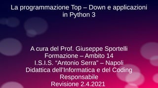 I sotto programmi in Python 3 | PDF