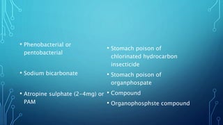 Symptoms of poison and their antidote | PPT