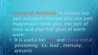 Symptoms of poison and their antidote | PPTX