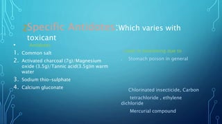 Symptoms of poison and their antidote | PPT