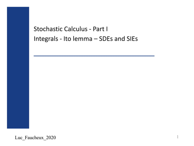 Lf 2020 stochastic_calculus_ito-i | PDF | Homework and Study | Education