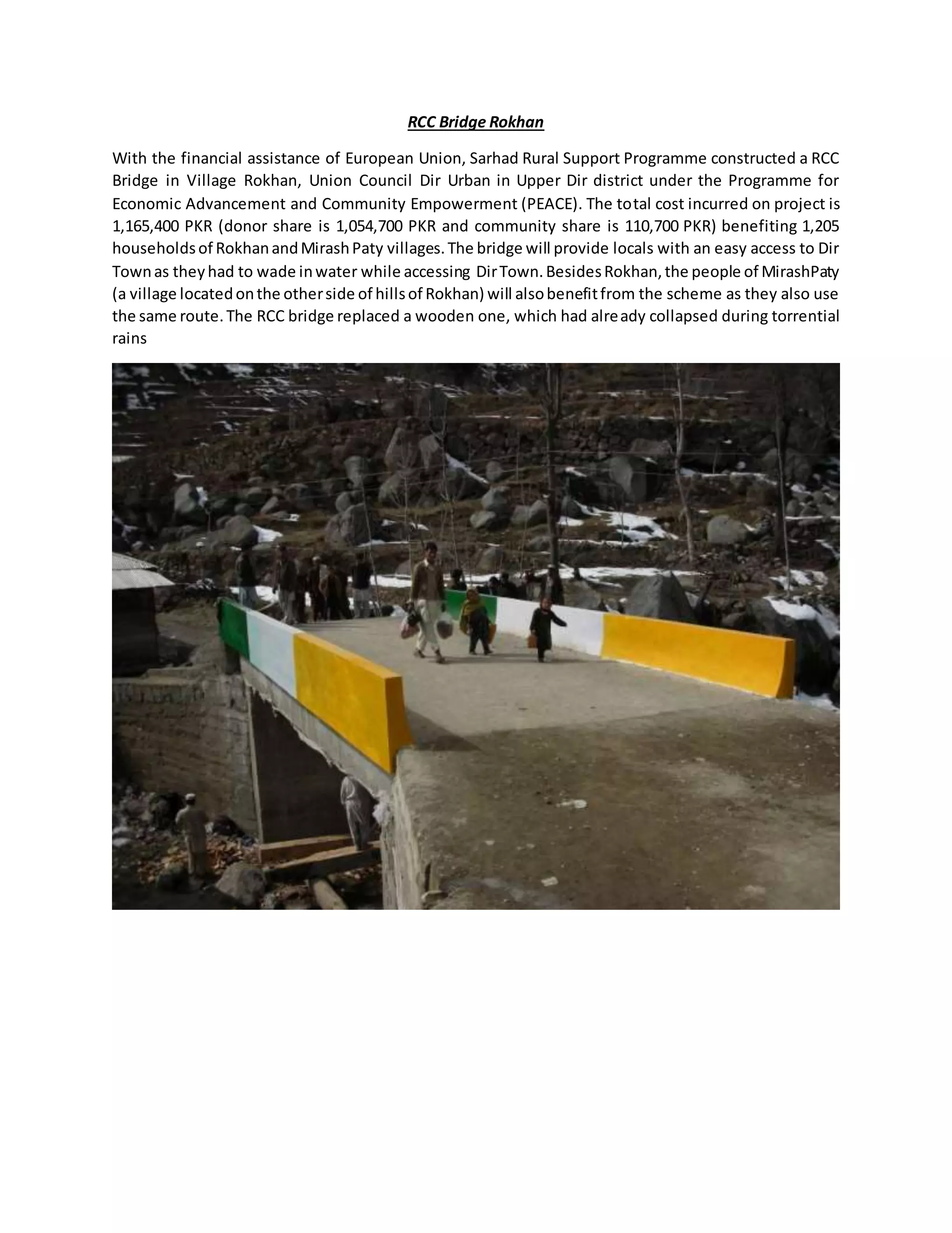 Completion of RCC bridge Rokhan in Upper Dir | DOCX