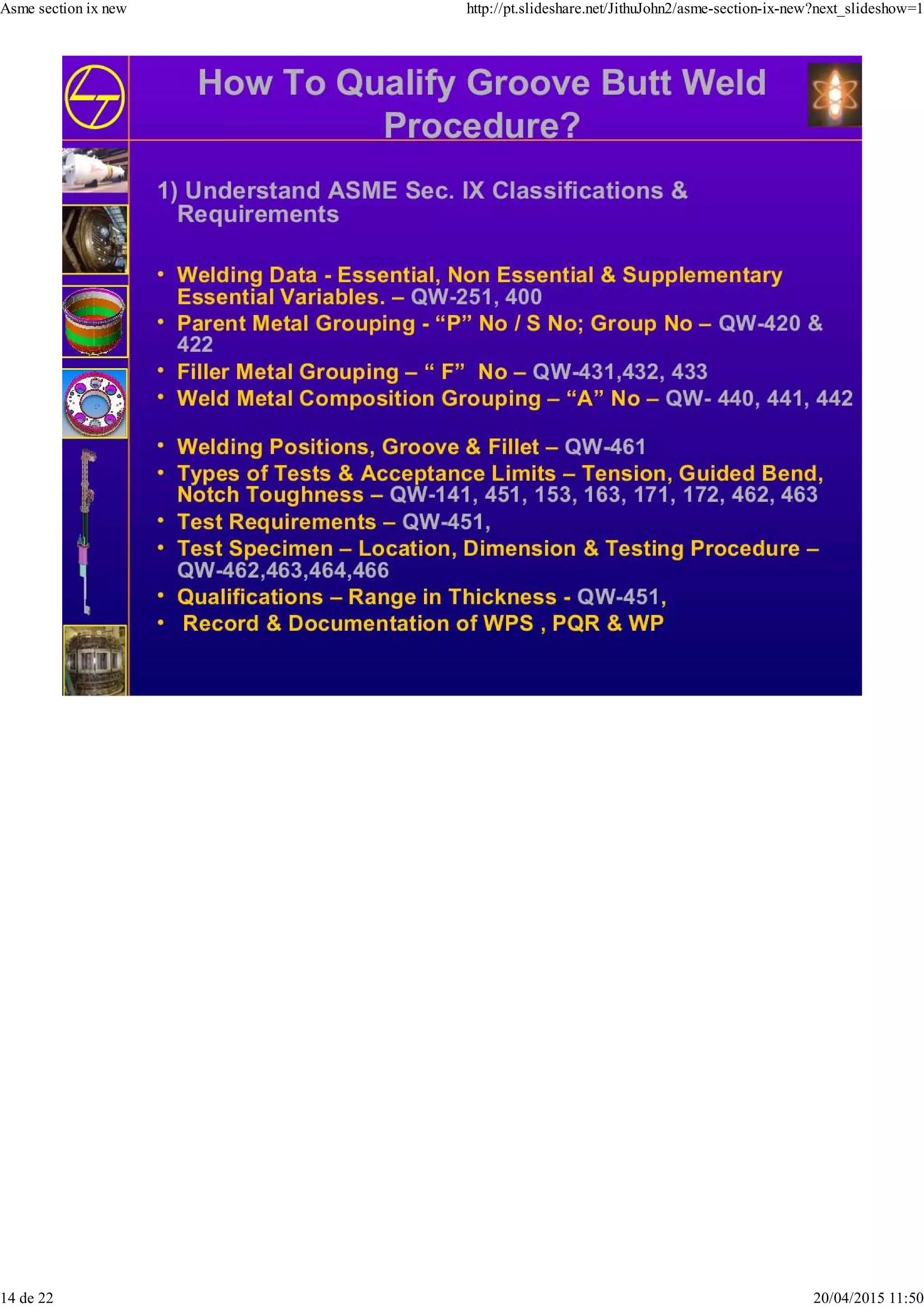 Asme section ix new | PDF