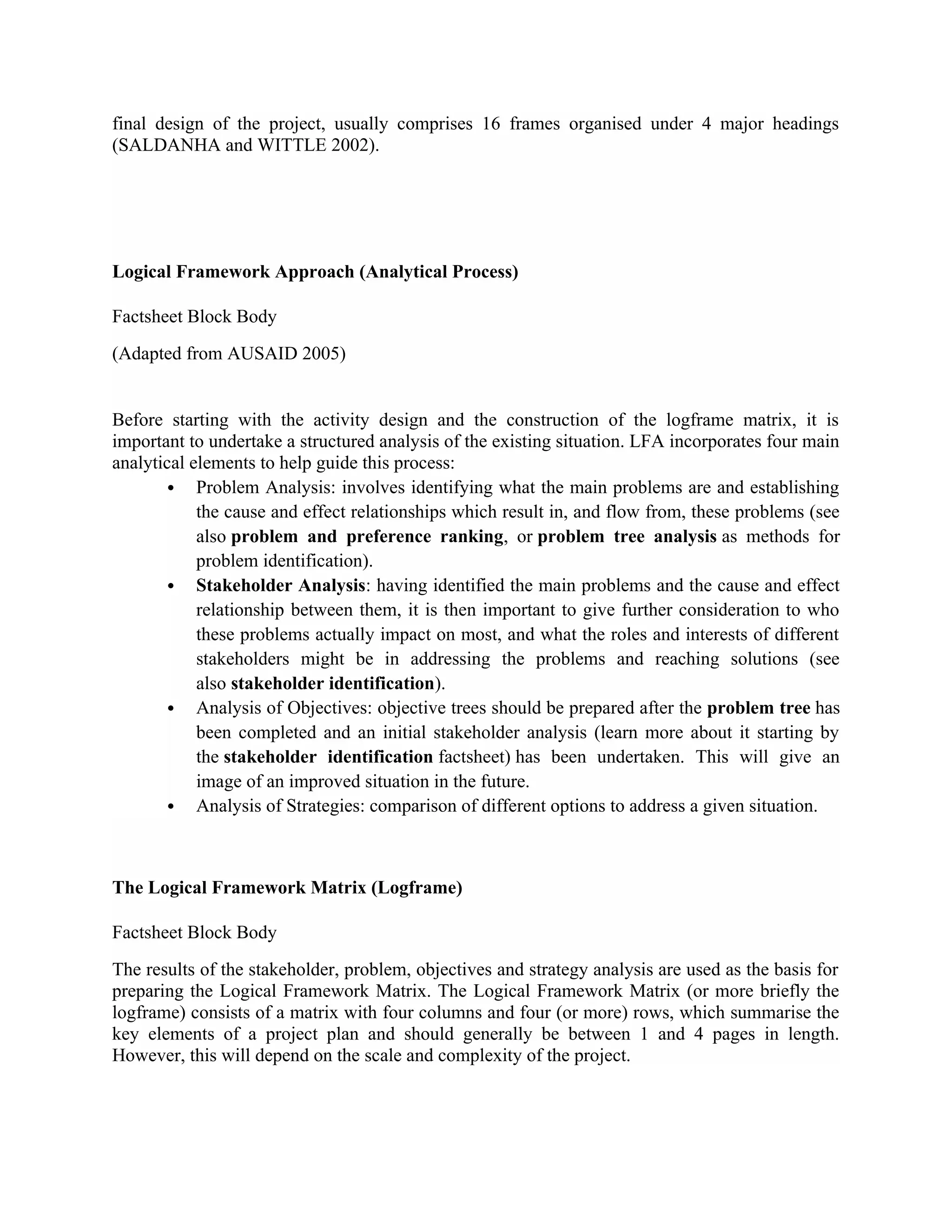 Logical framework analysis of projects.docx