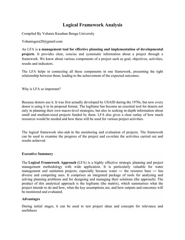 Logical framework analysis of projects.docx