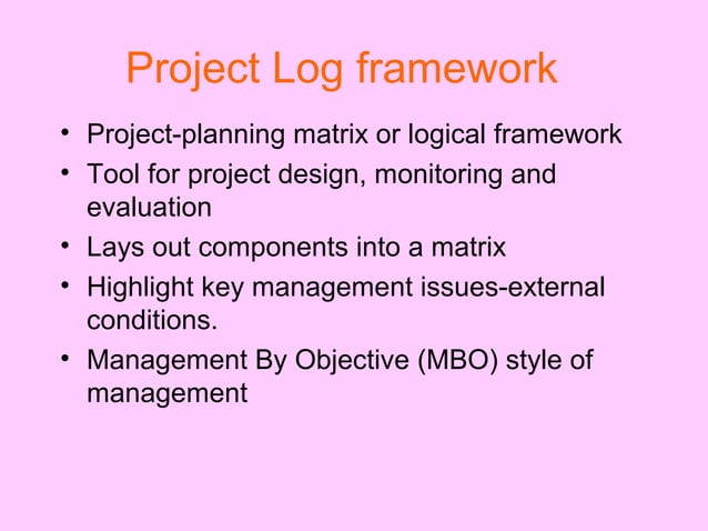 Project Logframe for planning and administration | PPT