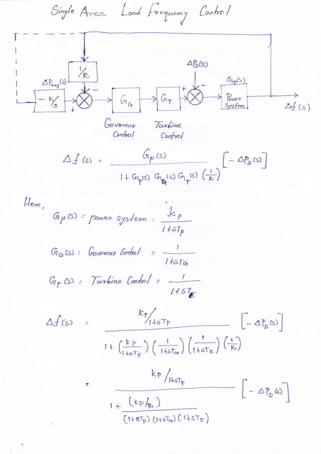 Power Systems Engineering - Load Frequency Control Derivation & Calculation (Power System ...
