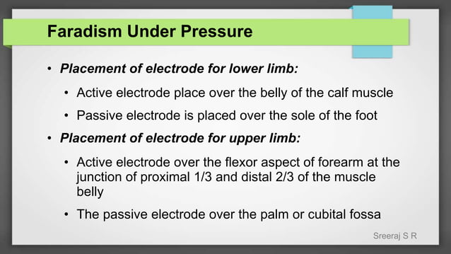 Faradic Foot Bath, Faradism Under Pressure, Faradism Under Tension ...