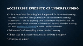 LFG- DETERMINING ACCEPTABLE EVIDENCE OF LEARNING.pptx