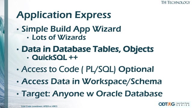 Oracle Low Code Lowdown: APEX vs VBCS | PDF | Web Development | Internet