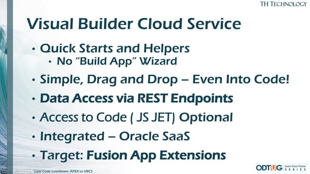 Oracle Low Code Lowdown: APEX vs VBCS | PDF | Web Development | Internet