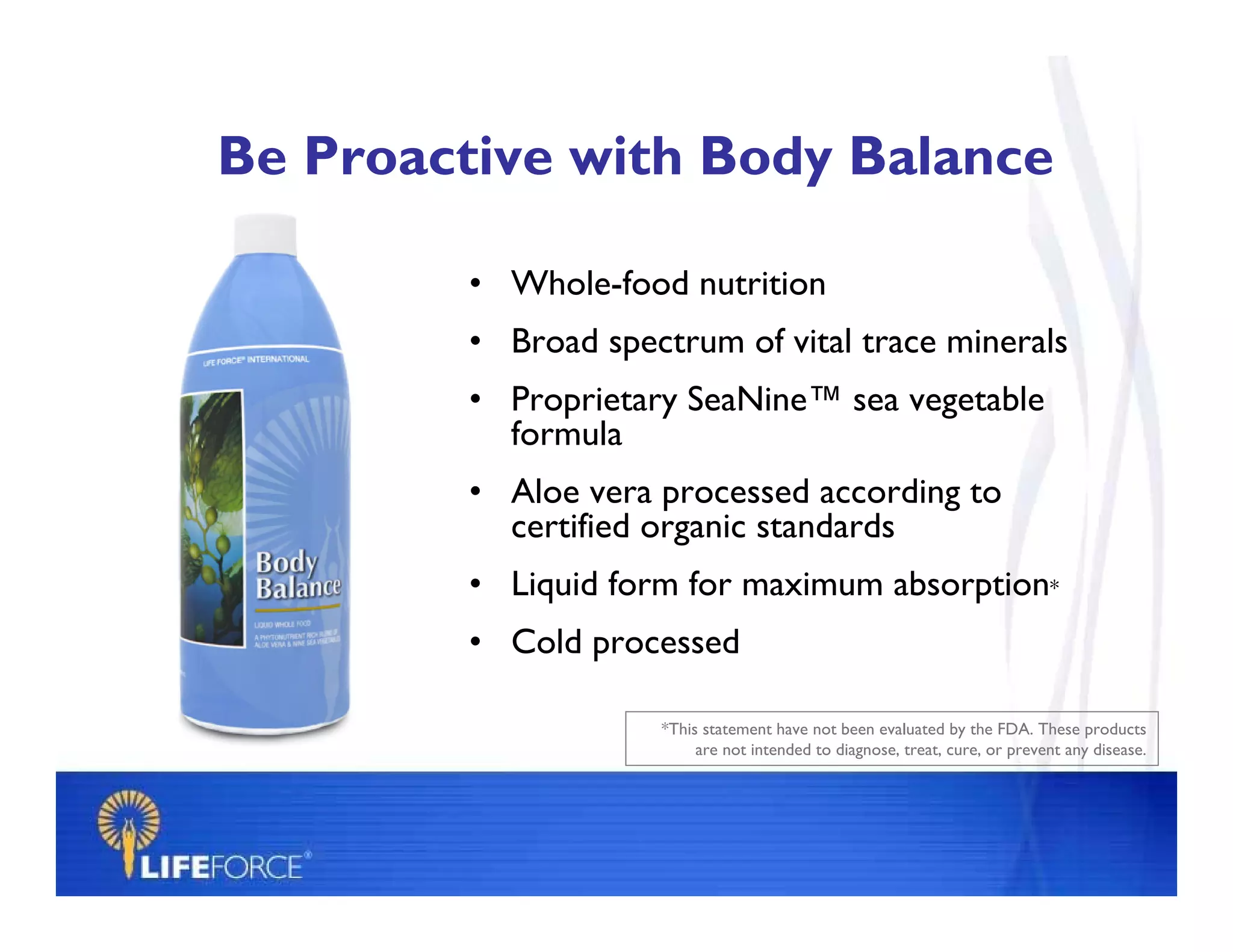 Life Force Opportunity Presentation Body Balance | PPT