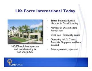 Life Force Opportunity Presentation Body Balance | PDF