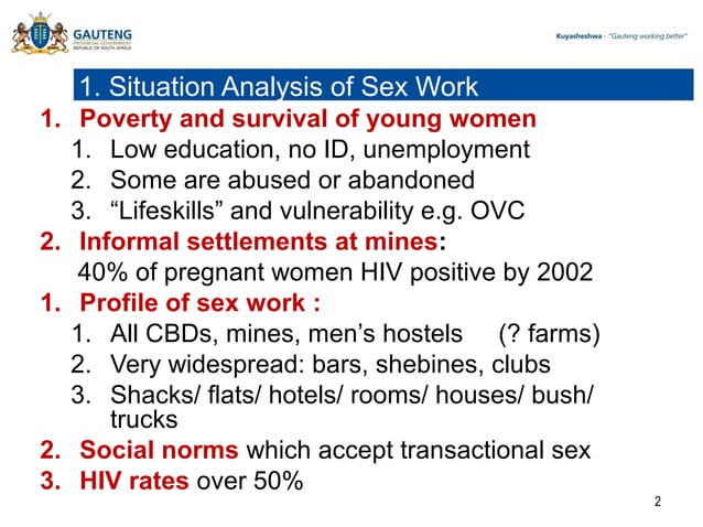 Sex Workers In Gauteng Ppt