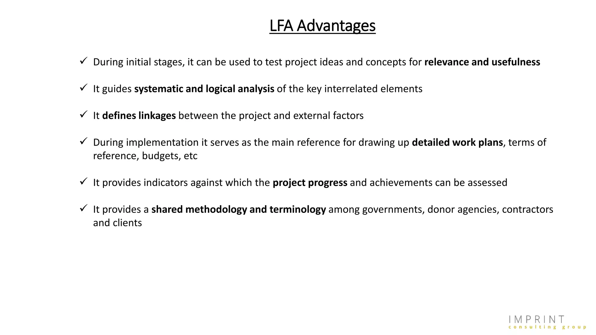 The logical framework matrix approach (LFMA) | PDF