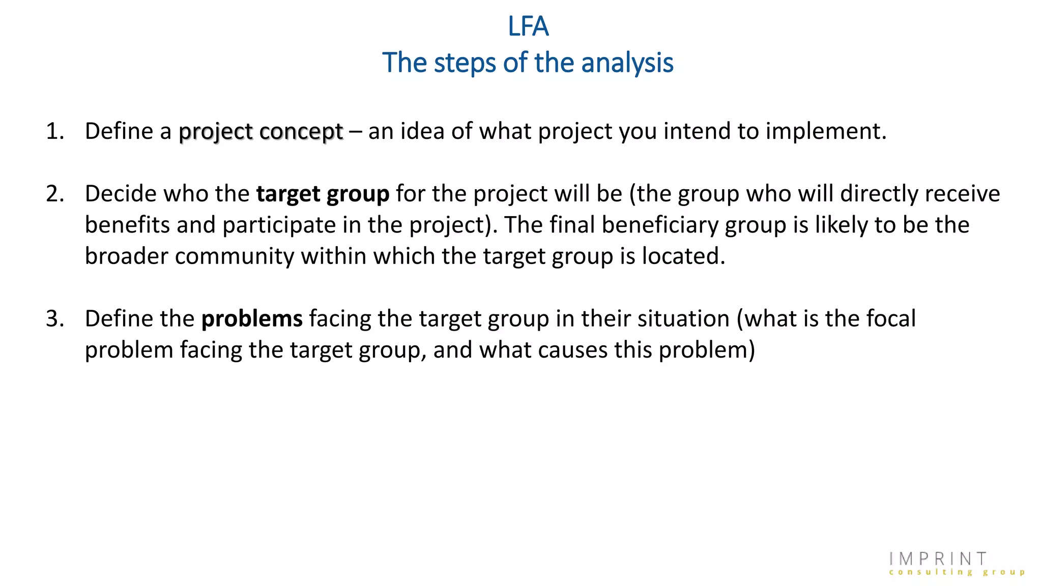 The logical framework matrix approach (LFMA) | PDF The logical framework matrix approach (LFMA) | PDF