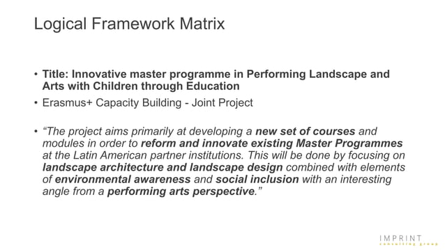 The logical framework matrix approach (LFMA) | PDF | Business ...