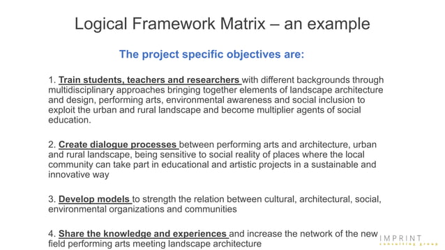 The logical framework matrix approach (LFMA) | PDF | Business ...
