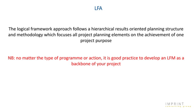 The logical framework matrix approach (LFMA) | PDF | Business ...