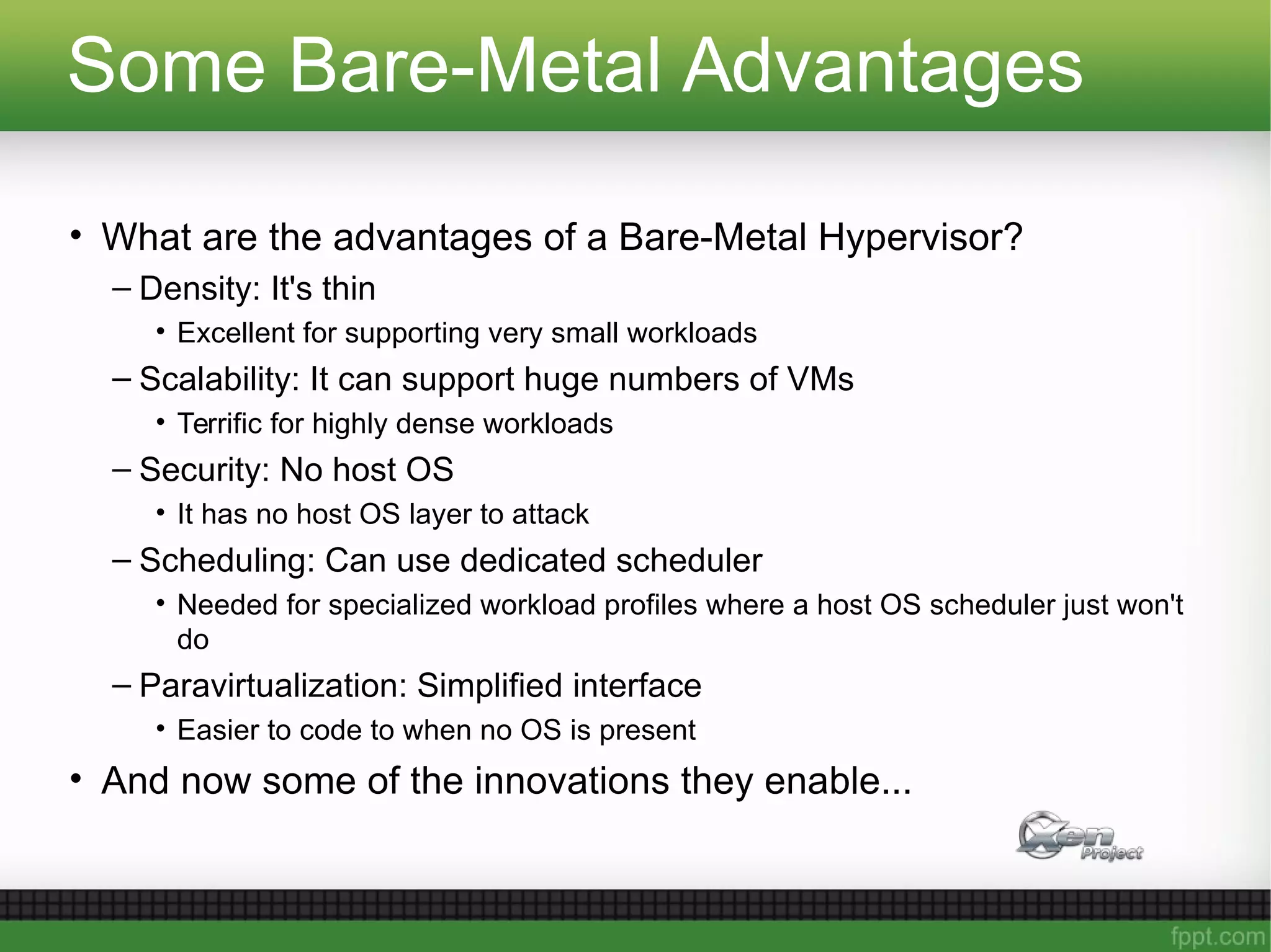 Bare-Metal Hypervisor as a Platform for Innovation | PDF