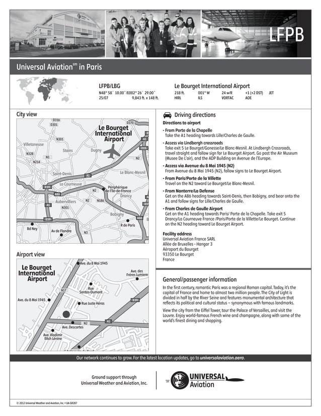 LFPB FBO Ground Handling Agent Le Bourget International Airport, Paris ...