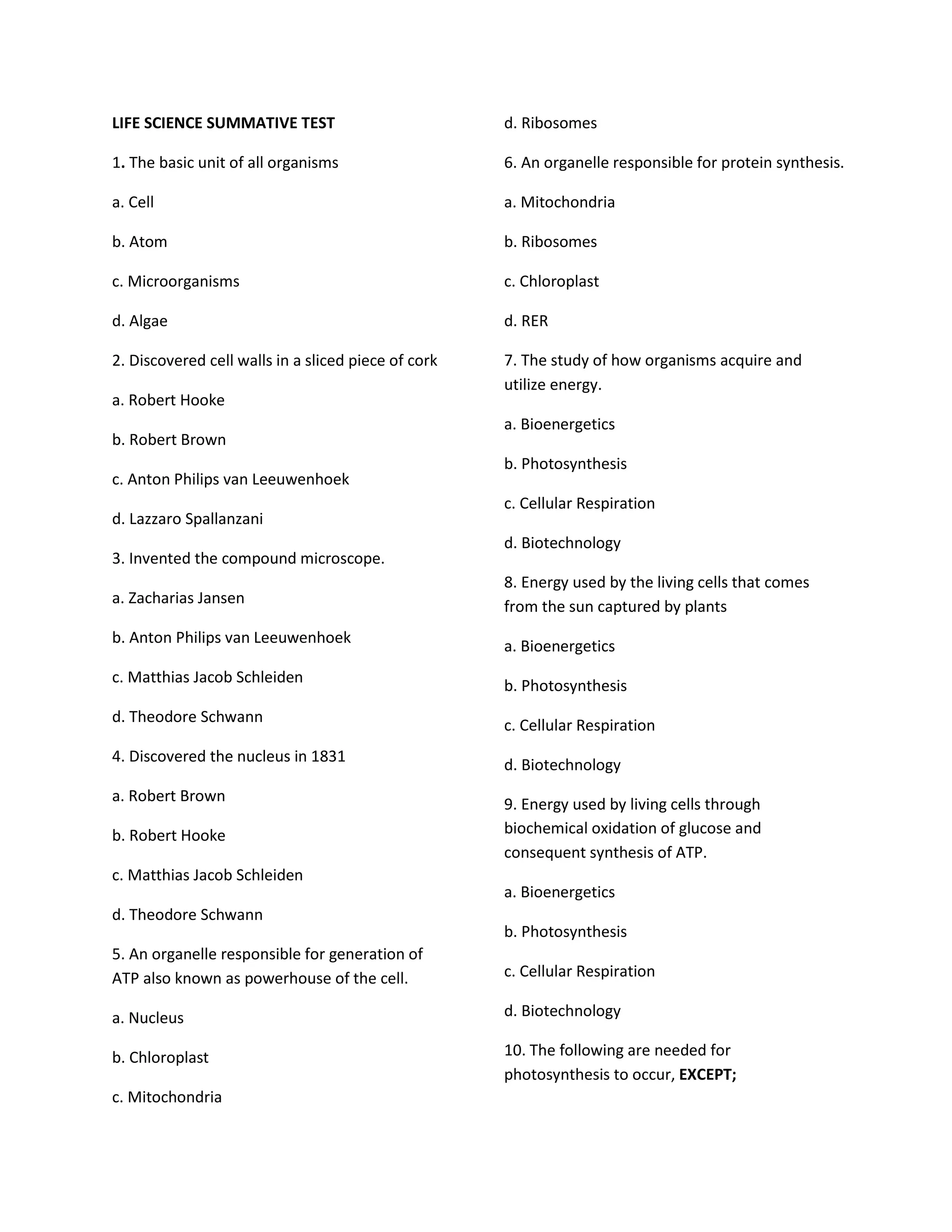 LF & PPG- FINAL EXAM, TOS, & SUMMATIVE TEST.docx