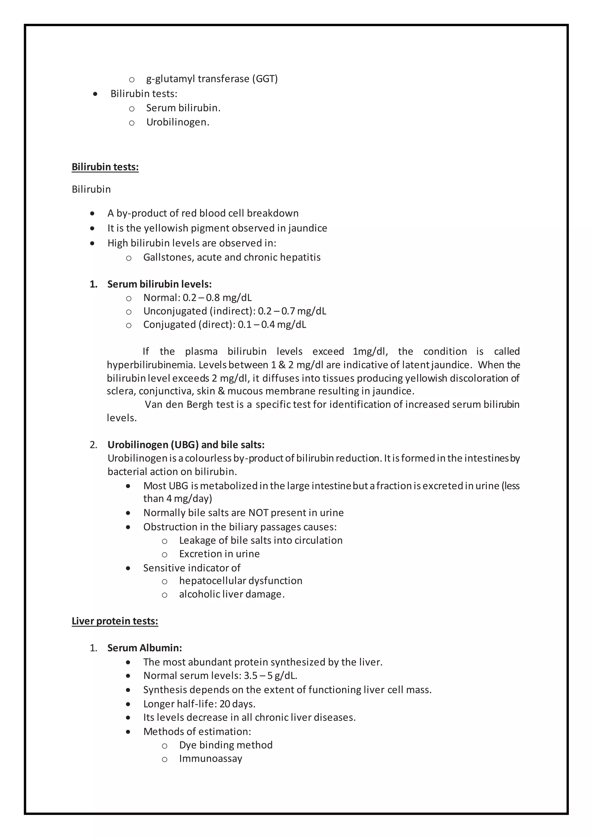 liver function test | DOCX
