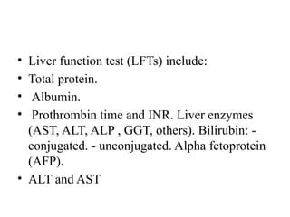 LFT liver function Laboratory report ppt | PPT