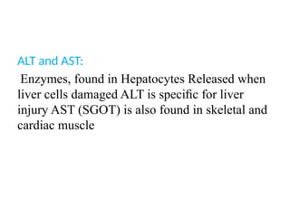 LFT liver function Laboratory report ppt | PPT