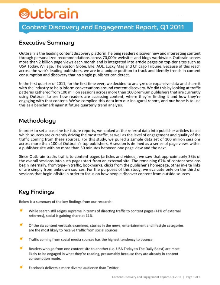 Content Discovery Report, Q1 2011