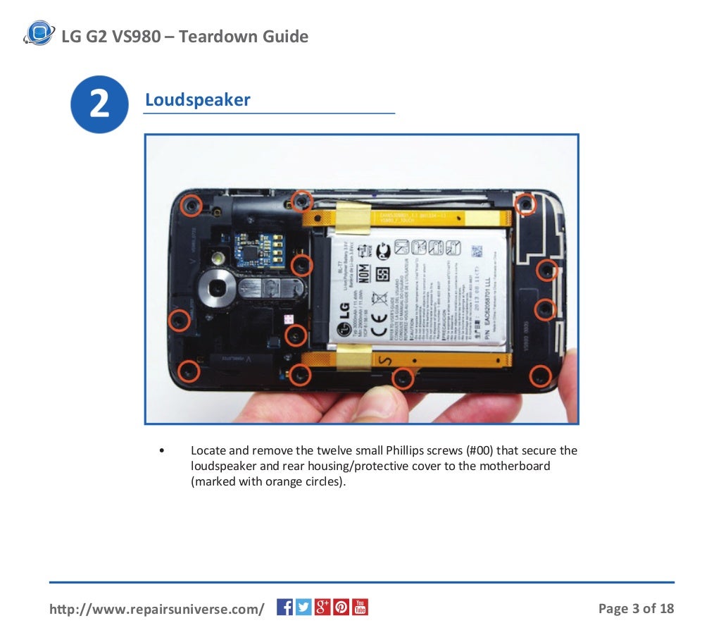 LG G2 VS980 Teardown Repair Guide
