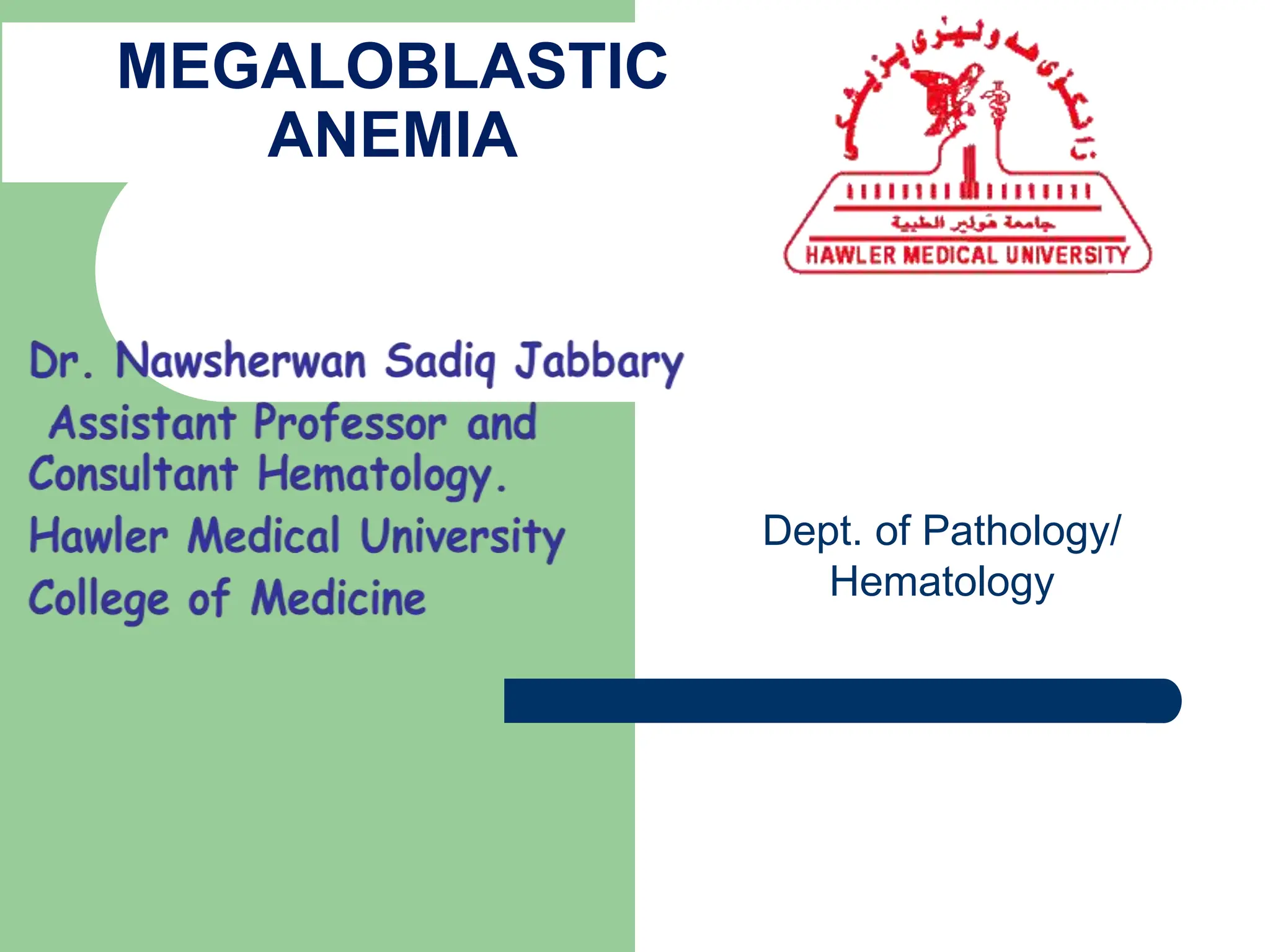 Vitamin B deficiency and Folic acid deficiency Megaloblastic anemias.ppt