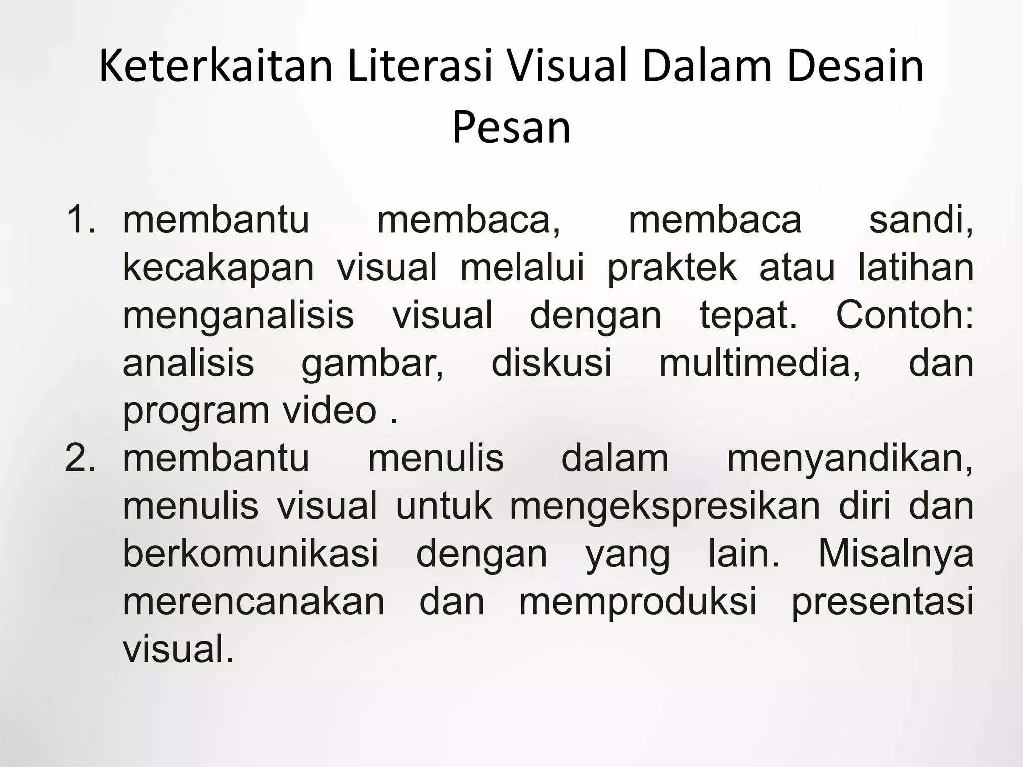 Lg3 literasi visual dalam desain pesan | PPTX