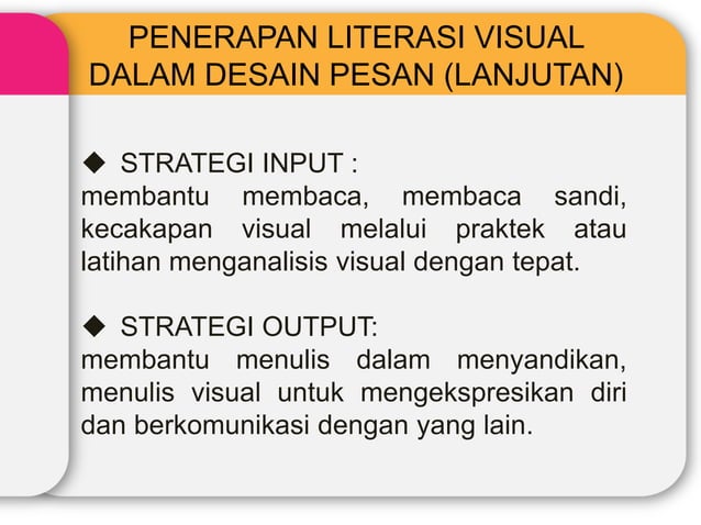 Lg3 literasi visual dalam desain pesan | PPTX