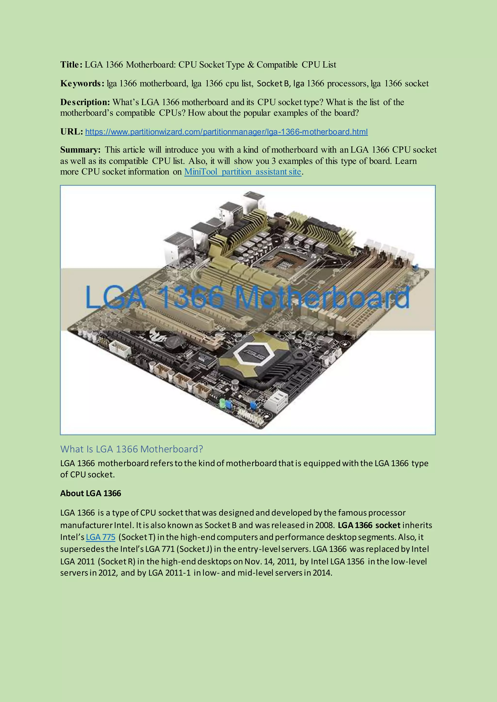 Lga 1366-motherboard | DOCX