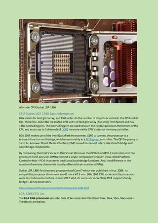 Intel Socket 1366 Processors