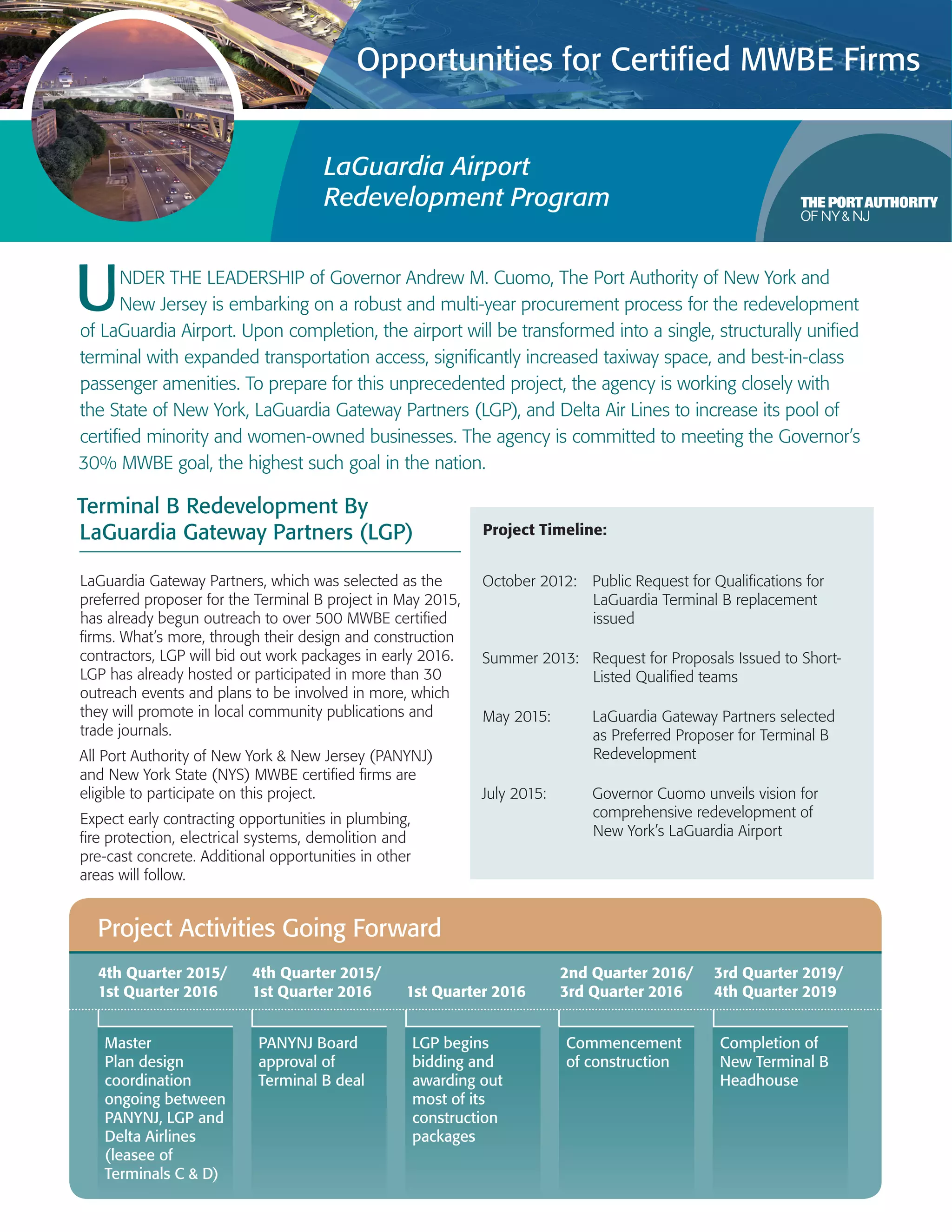 LGA Redevelopment Project Opportunities for Certified MWBE Firms | PDF