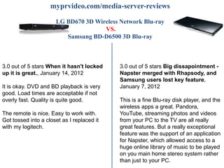 LG BD670 Blu ray vs Samsung BD-D6500 | PPTX