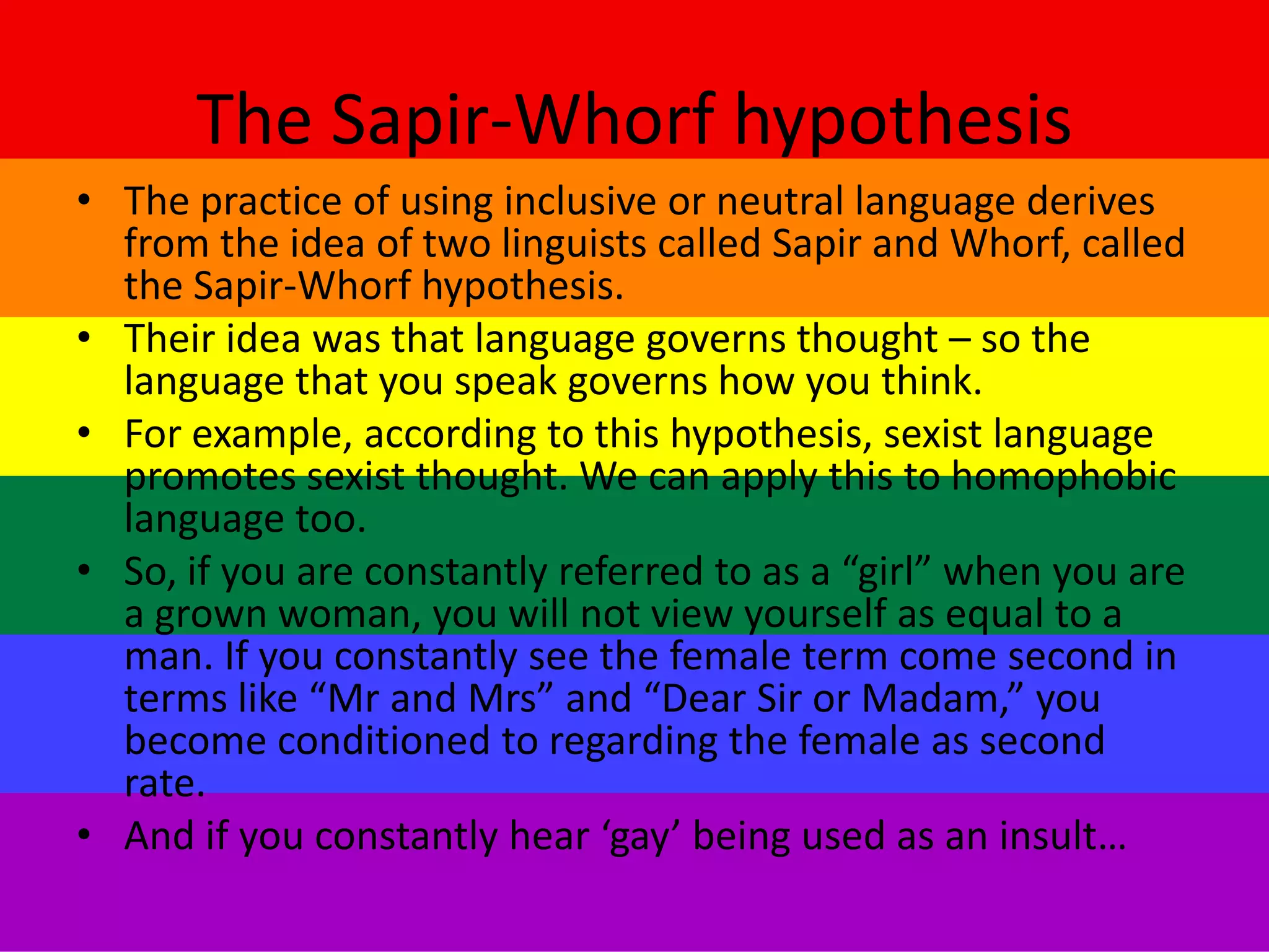 LGBTQ month lesson on homophobic language | PPTX