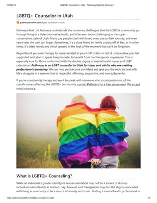 Lgbtq+ counselor in utah | PDF