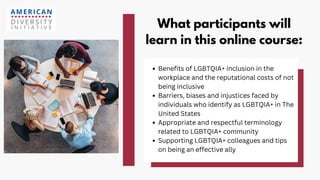 LGBTQIA Inclusion in the Workplace - American Diversity Initiative | PDF
