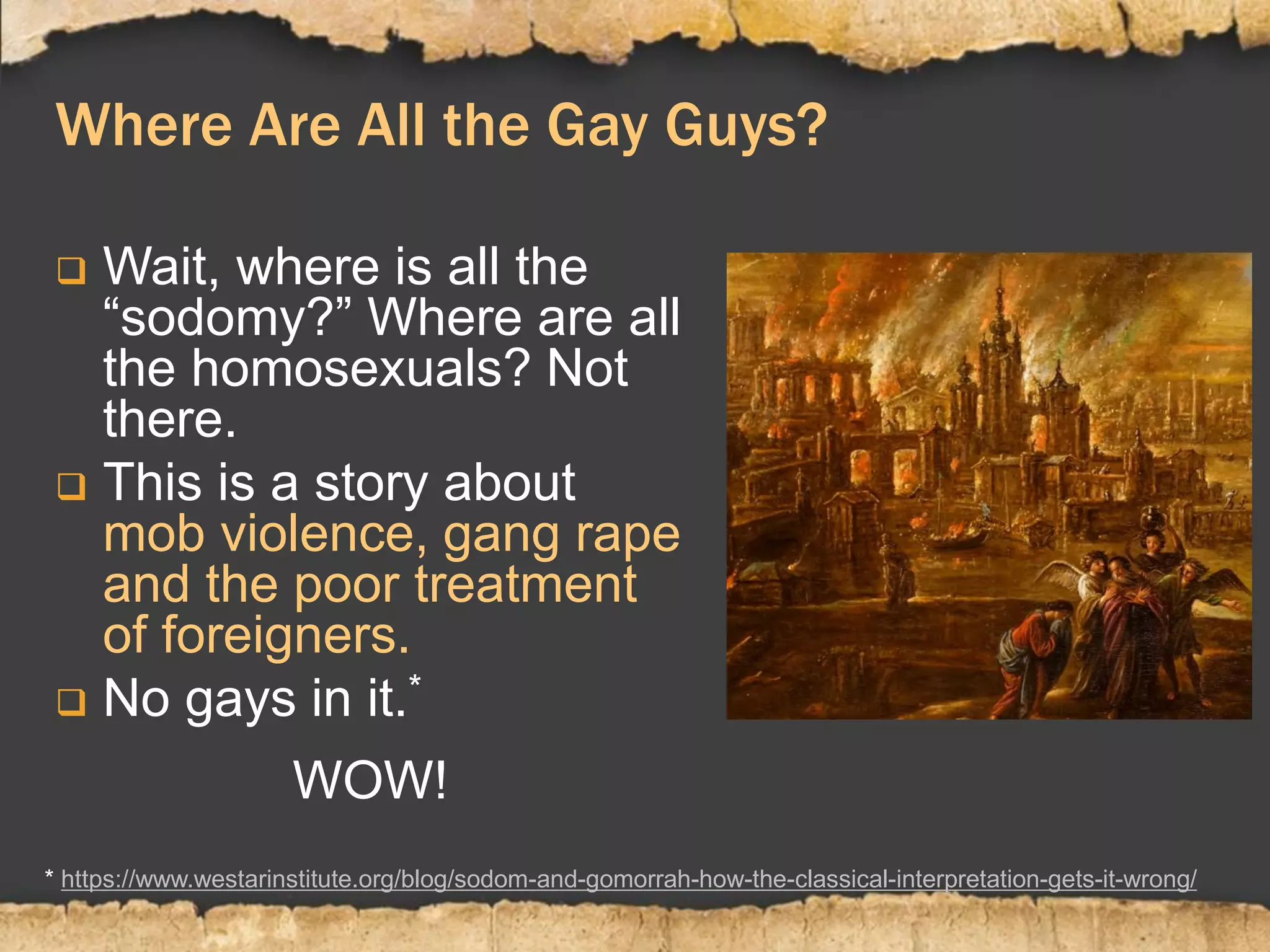 The Bible and Homosexuality, Part 1: Sodom and Gomorrah and the Old ...